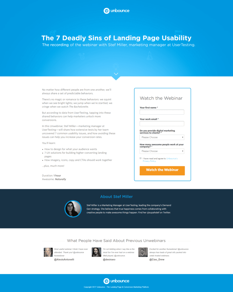 The 8 Best Webinar Landing Page Examples & What They Get Right | Daniel ...