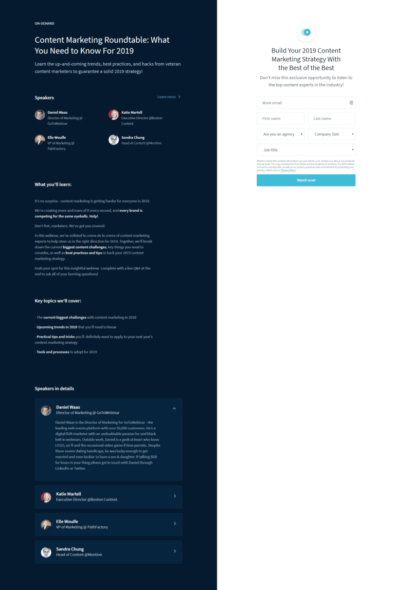 The 8 Best Webinar Landing Page Examples & What They Get Right | Daniel ...